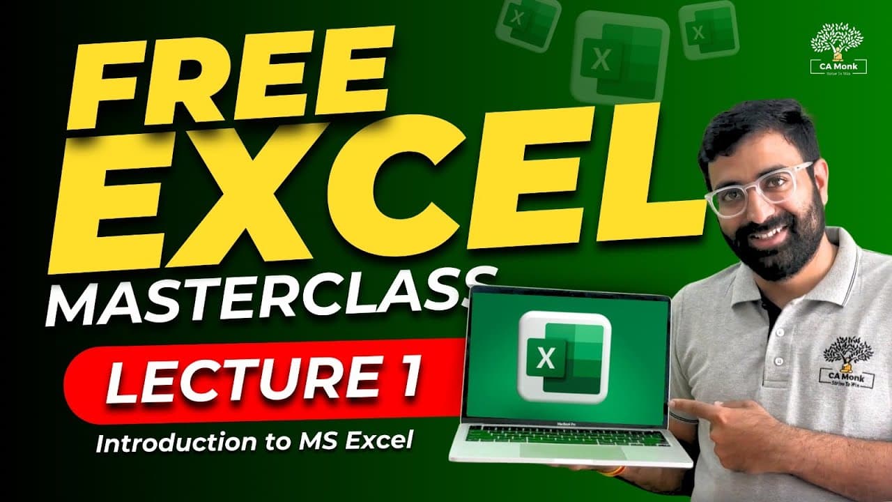 Learn Excel from Beginner to Advanced || MS Excel Full Course (L1 ...