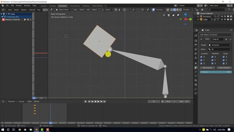 How to animate Picking up an Onject in Blender 2.80 | Glasp