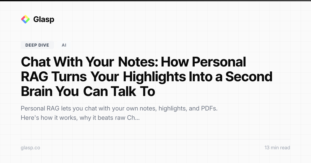 Chat With Your Notes: How Personal RAG Turns Your Highlights Into a ...