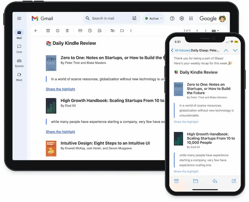 Review Kindle Highlights Every Day | Glasp